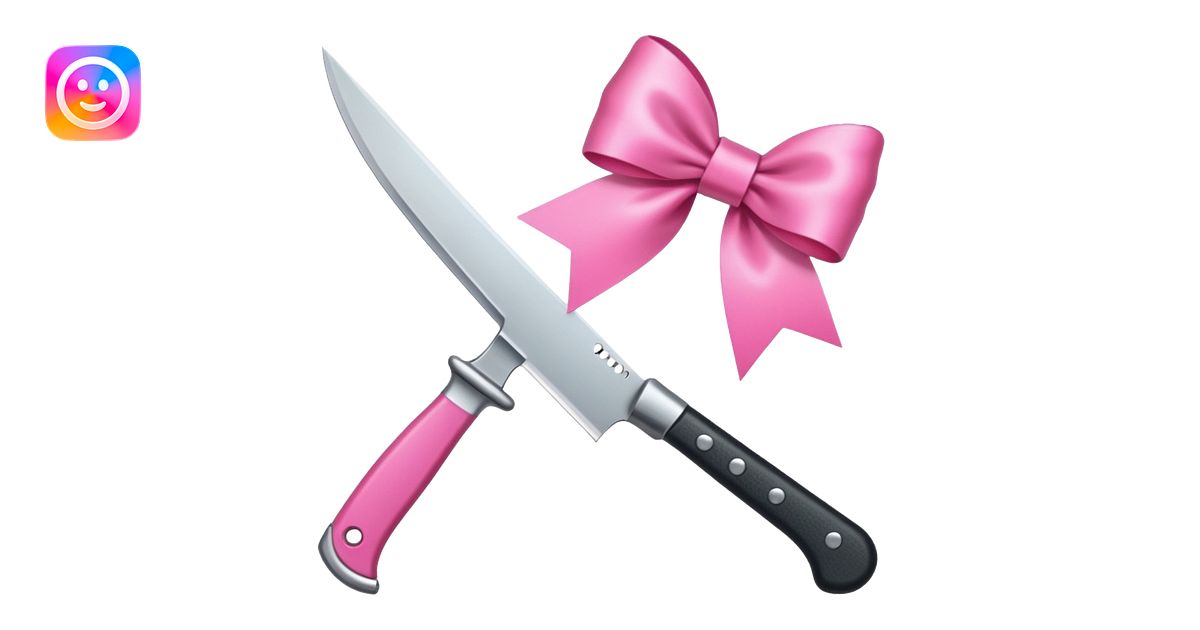 a knife with a pink ribbon bow emoji | AI Emoji Generator