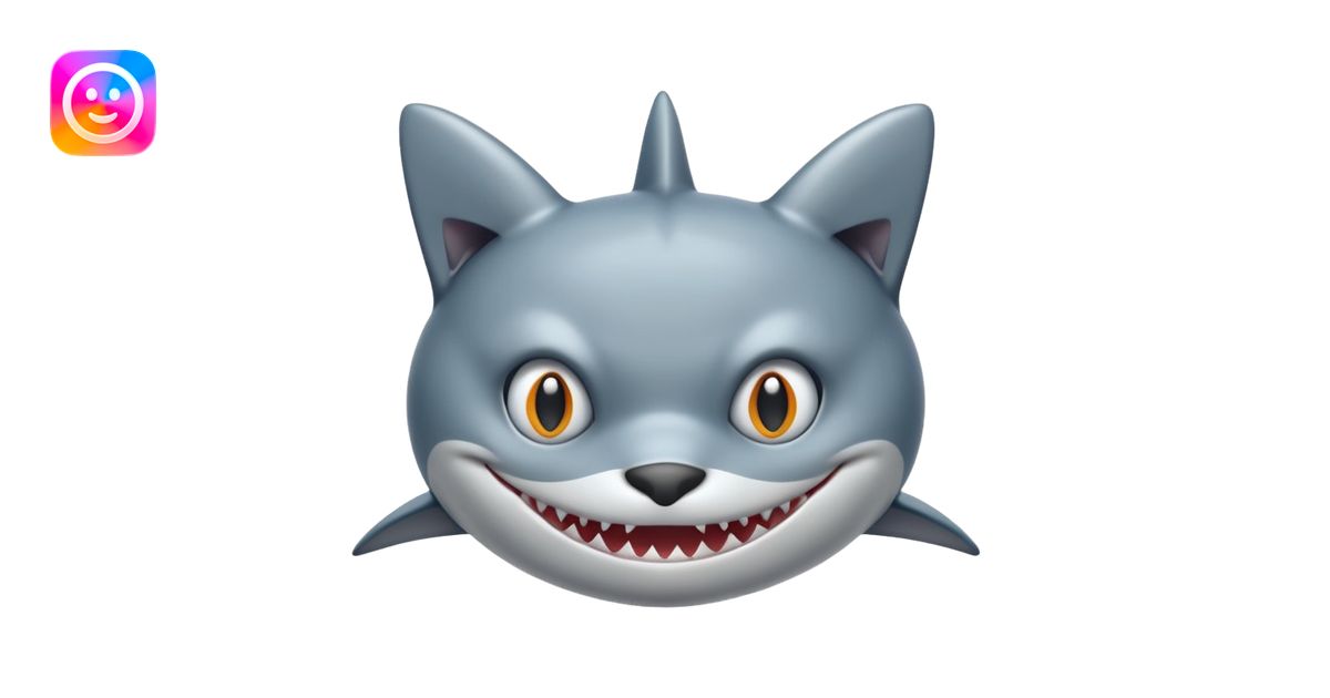 shark body with a cat face emoji | AI Emoji Generator