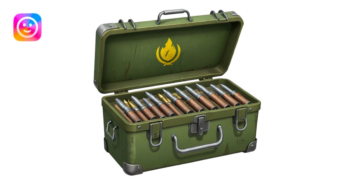 generate a very realistic weapon supply box emoji | AI Emoji Generator