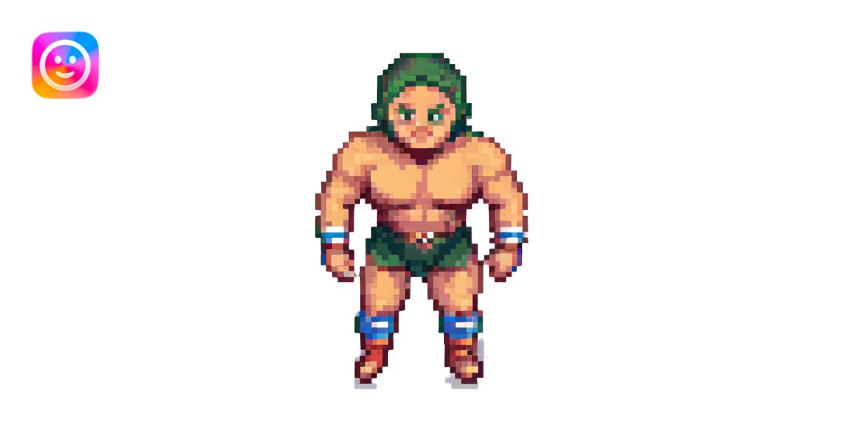 wrestler who looks like he is from Dagestan, pixel art style ...