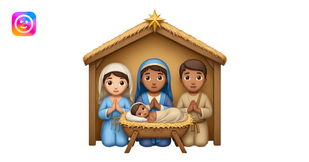 nativity scene in a manger with humans with Mediterranean skin color ...