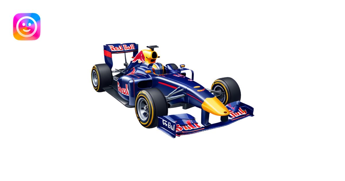 Red Bull F1 car driving emote emoji | AI Emoji Generator