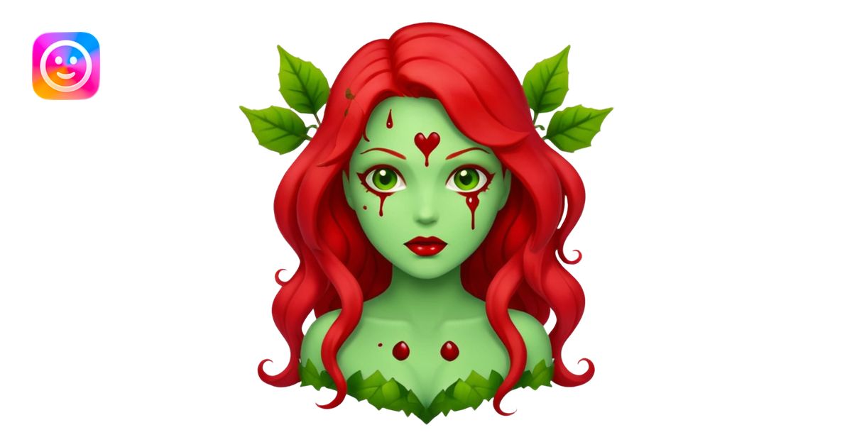 Poison ivy with blood over it emoji | AI Emoji Generator
