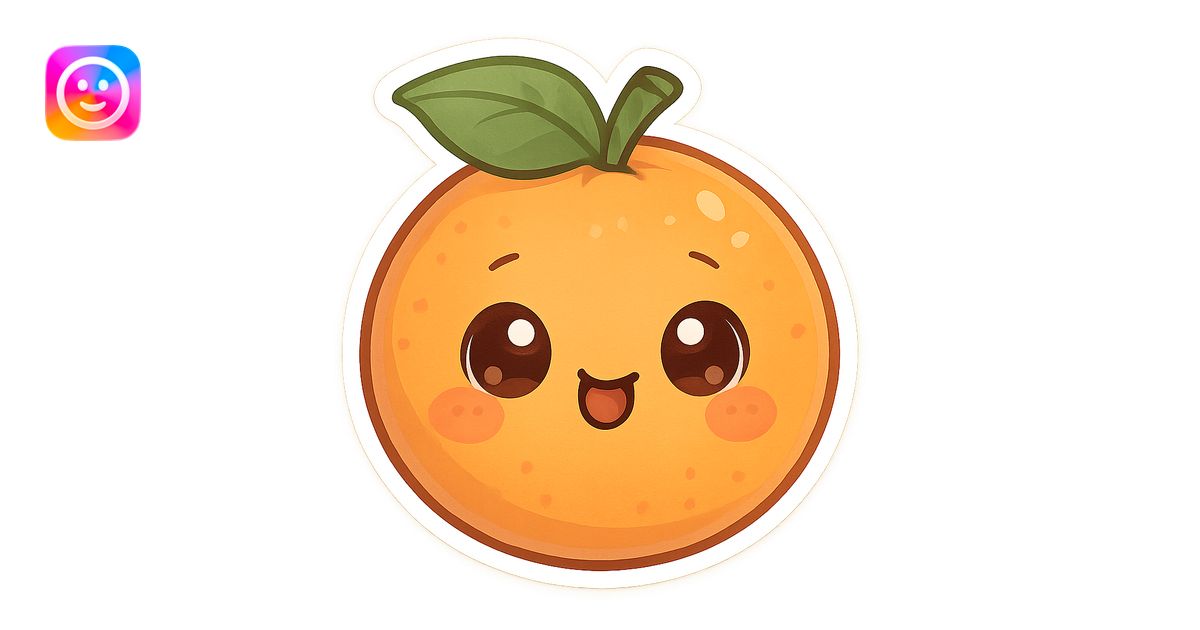 chibi sticker-style orange, cute and exaggerated emoji | AI Emoji Generator