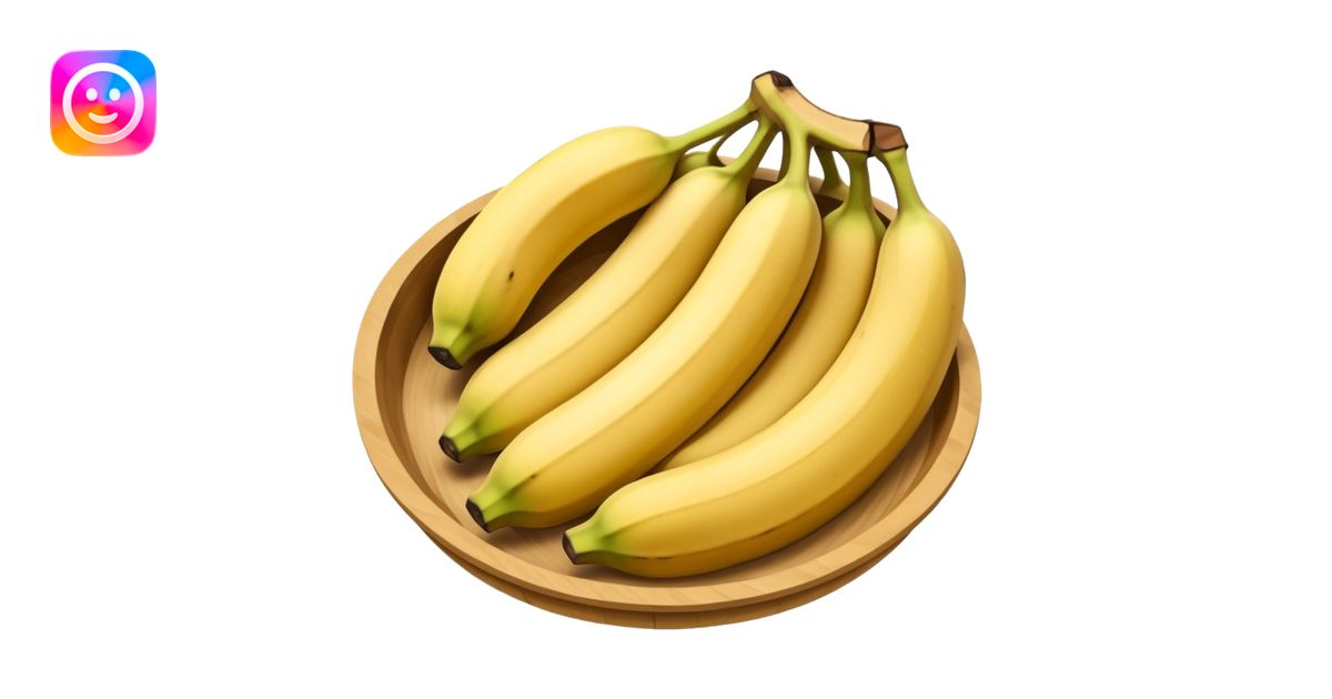 Panquecas em um prato redondo com rodelas de banana emoji | AI Emoji ...