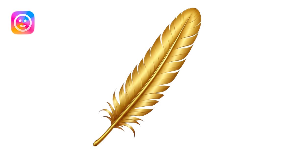 Create a long golden feather emoji | AI Emoji Generator