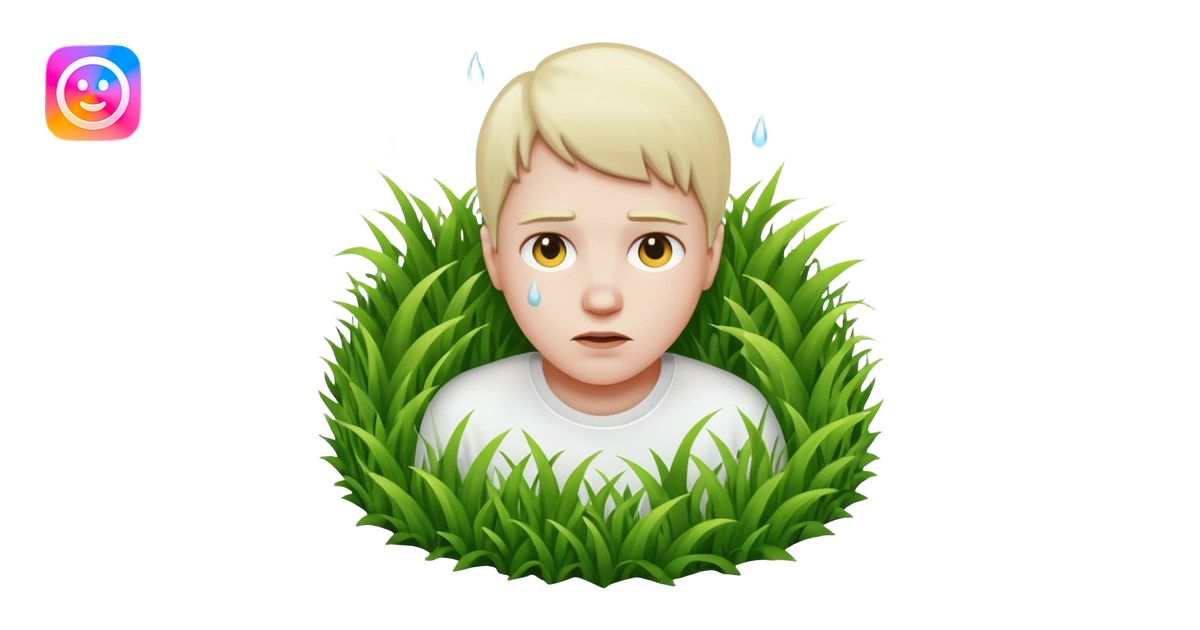 A person melting into the grass emoji | AI Emoji Generator