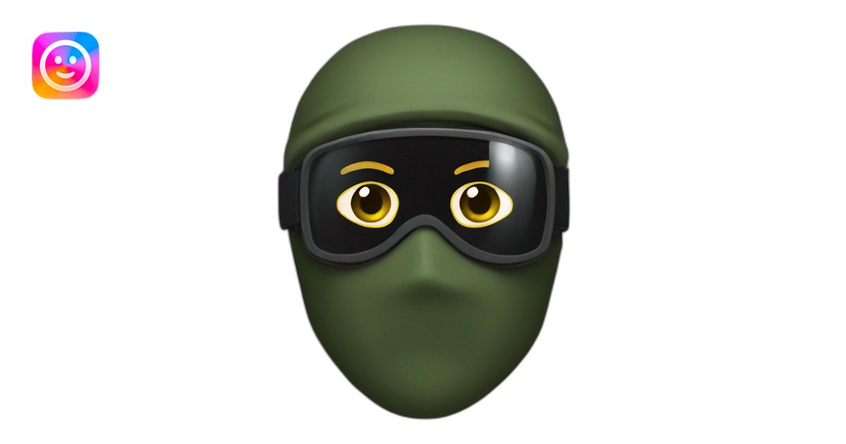mercenary soldier with balaclava and night vision goggles emoji | AI ...