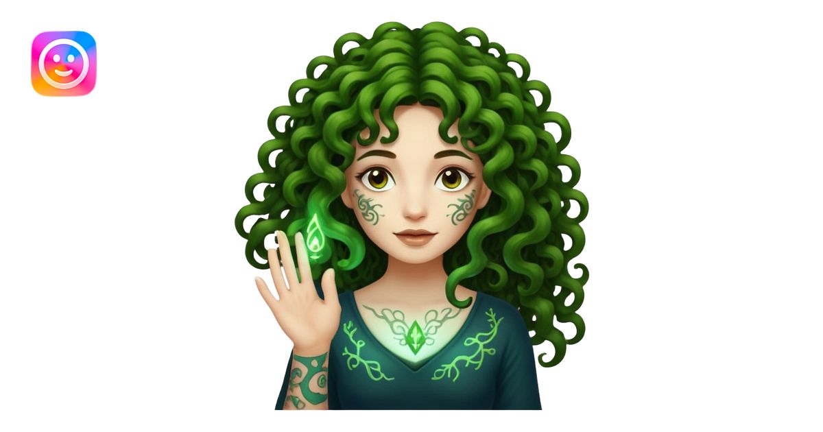 woman with long curly brown hair, brown eyes, white skin, tattoos ...