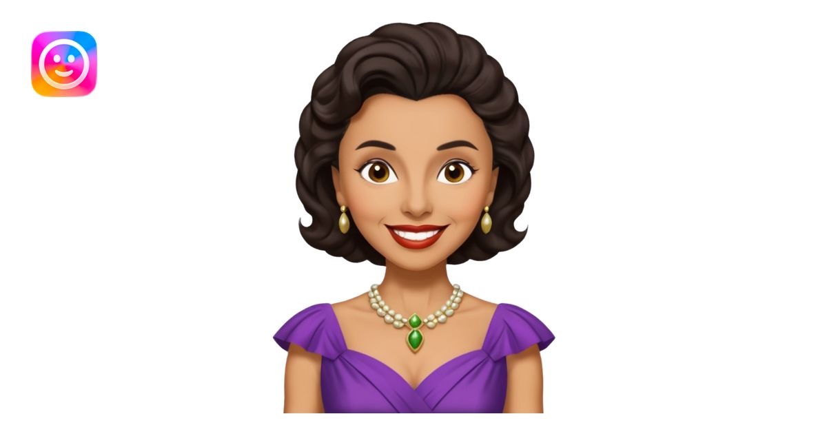 Lena Horne with dark brown hair emoji | AI Emoji Generator