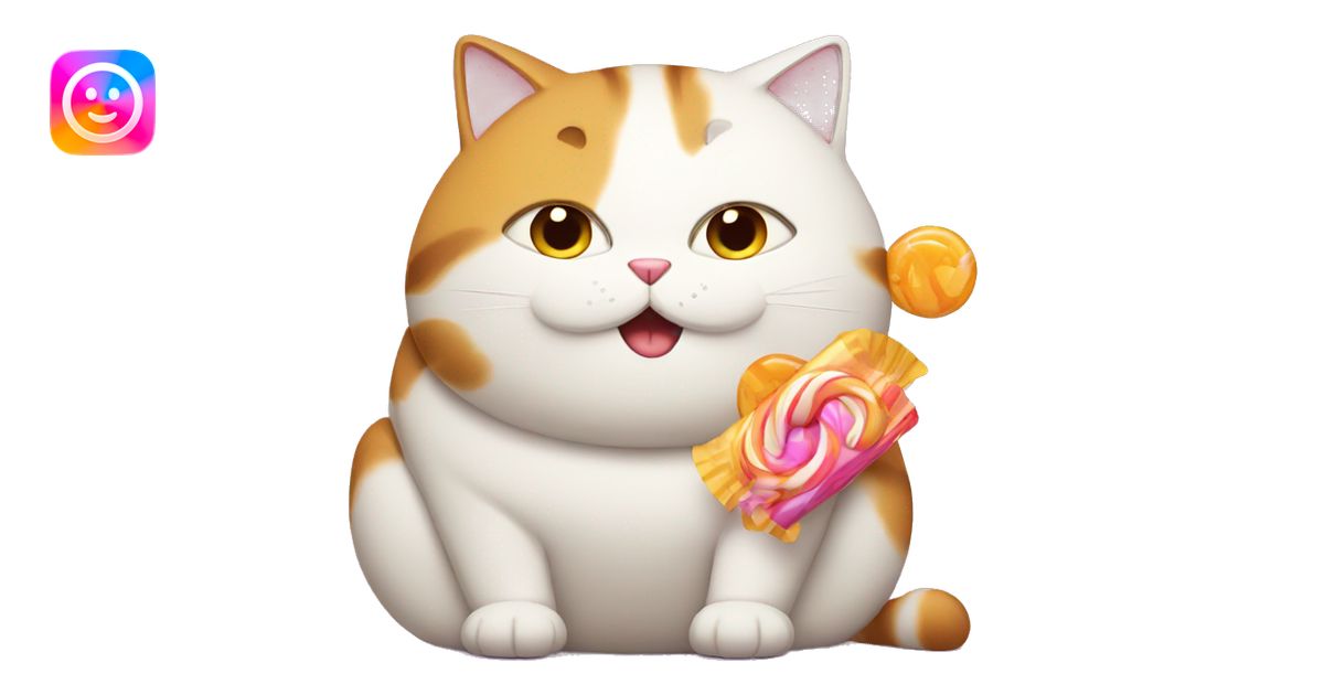 fat cat eating candy emoji | AI Emoji Generator