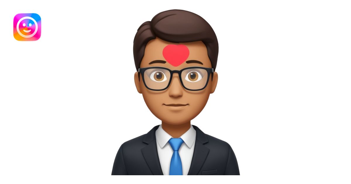 A stylized 3D avatar of a visionary tech CEO, male, wearing glasses and ...