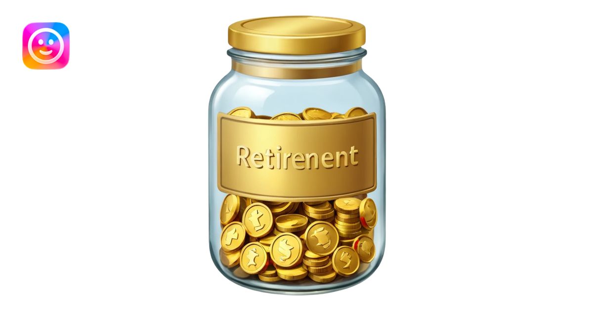 jar with money and label on the jar that says RETIREMENT emoji | AI ...