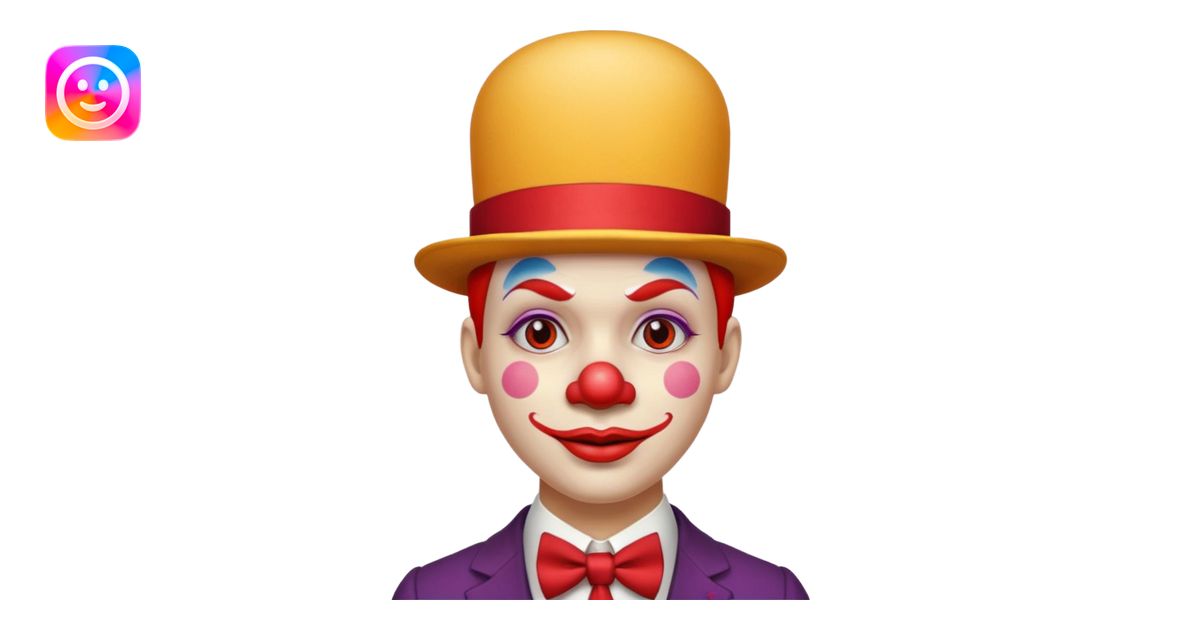 Clown in bowler hat & tie emoji | AI Emoji Generator