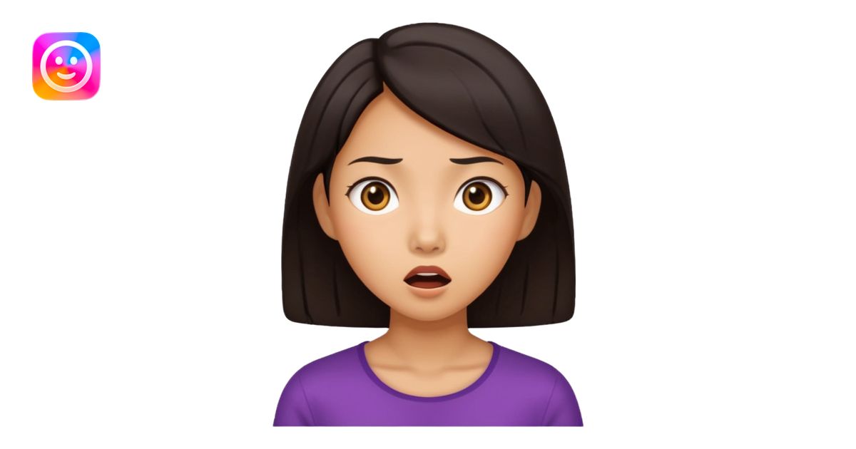 female with surprised face, Asian features emoji | AI Emoji Generator