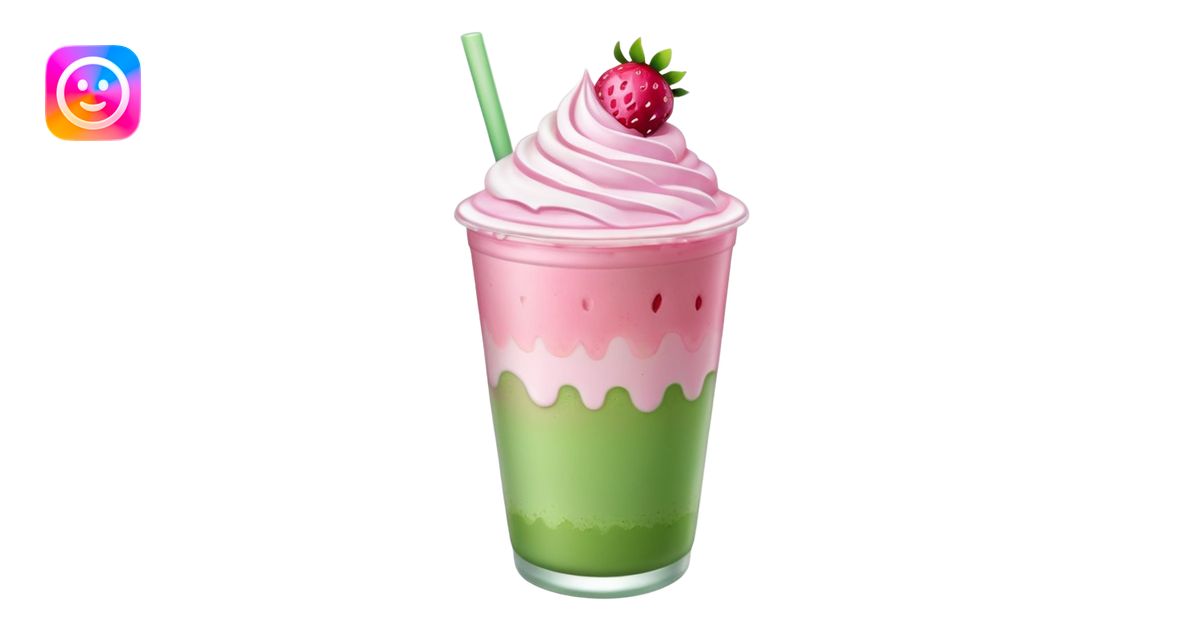 iced strawberry matcha latte emoji | AI Emoji Generator