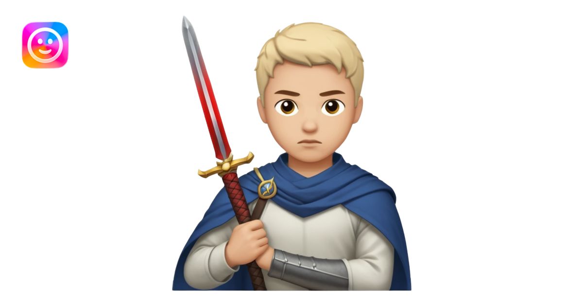 forgive by placing a sword on enemies shoulder emoji | AI Emoji Generator