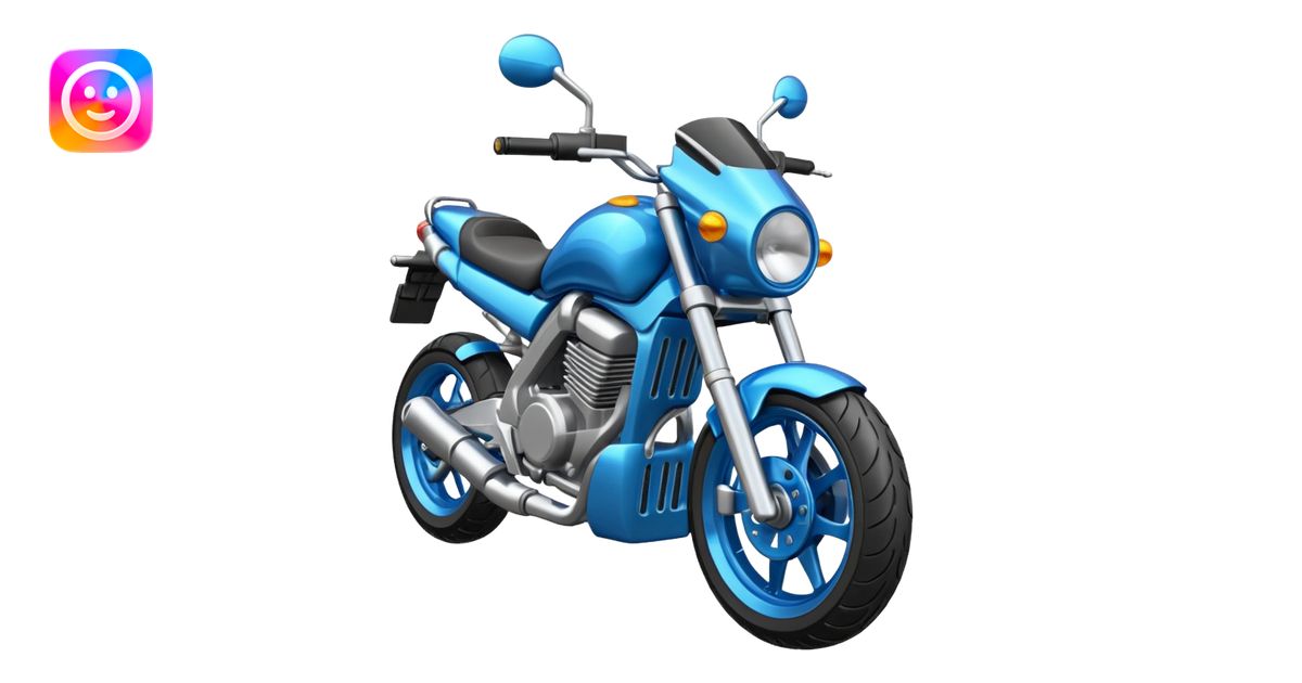 Moto SBR azul emoji | AI Emoji Generator