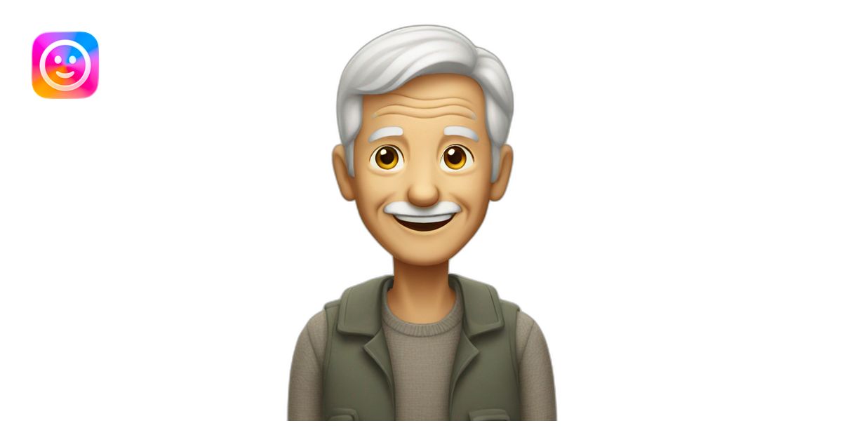 Happy old man emoji | AI Emoji Generator