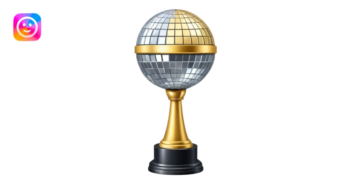 Tall Competition trophy with a silver disco ball on top emoji | AI ...