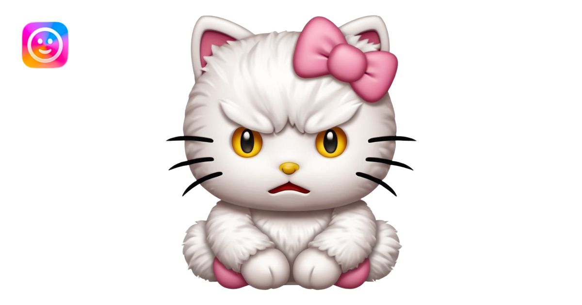Angry hello kitty emoji | AI Emoji Generator