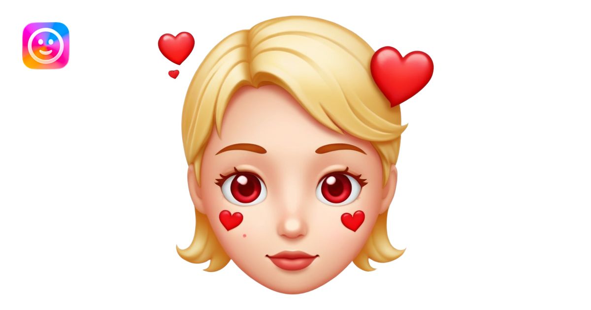 face bubbling with hearts emoji | AI Emoji Generator