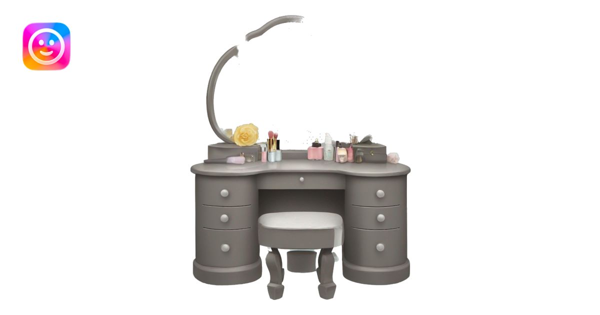 Vanity table with mirror emoji | AI Emoji Generator