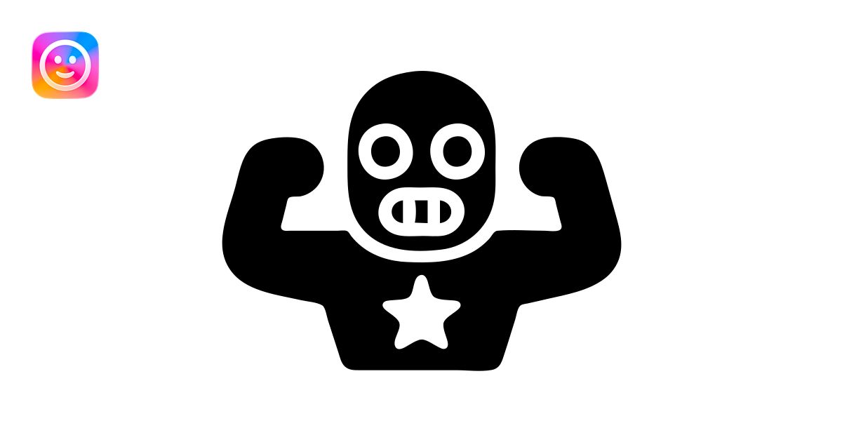 El Primo from Brawl Stars, solid filled icon style, minimal and bold ...