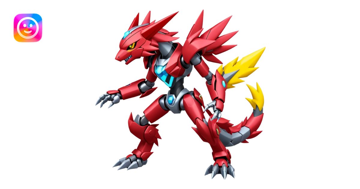 Zeraora-Zoroark-medabot-Mecha full body emoji | AI Emoji Generator