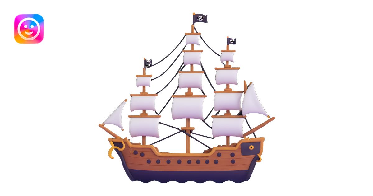 pirate ship sailing on waves emoji | AI Emoji Generator