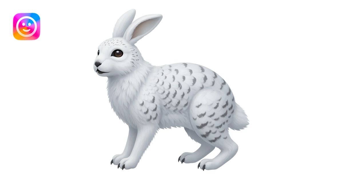 Ermine-Snowshoe-Hare-Arctic-Fox-Snowy-Owl-fusion-hybrid emoji | AI ...