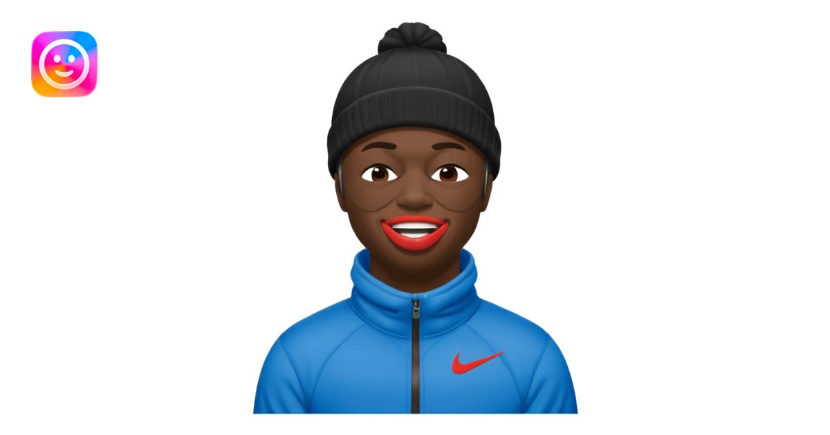 black guy with nike ski mask on squinching his face with his lips ...