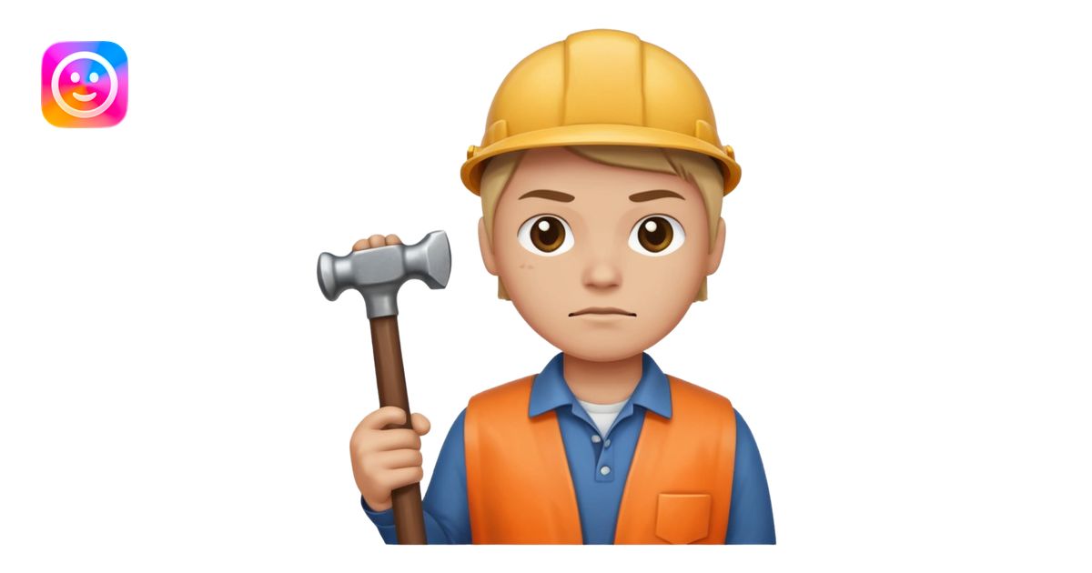 Repairs and Maintenance, holding tool, harmer emoji | AI Emoji Generator