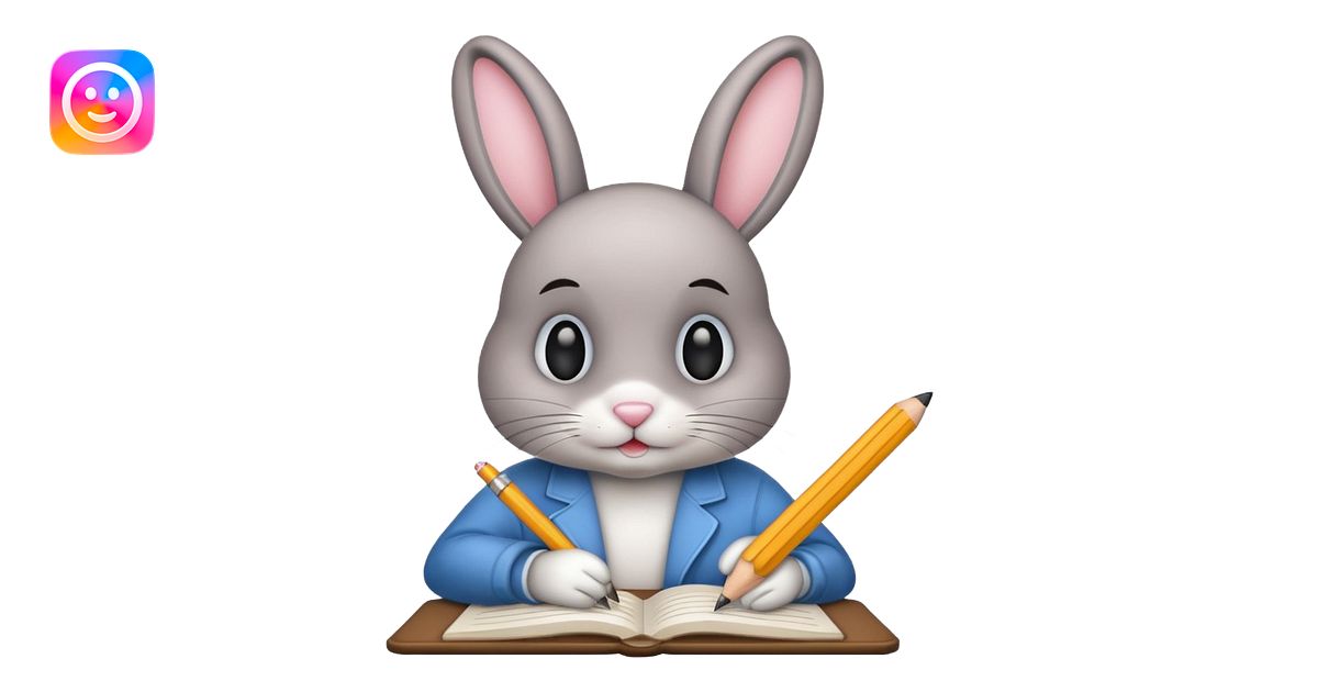 writer bunny emoji | AI Emoji Generator