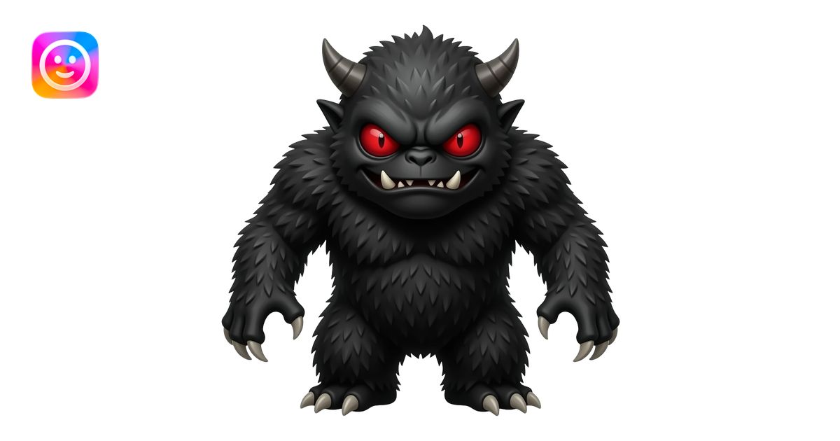 evil black monster with red eyes emoji | AI Emoji Generator
