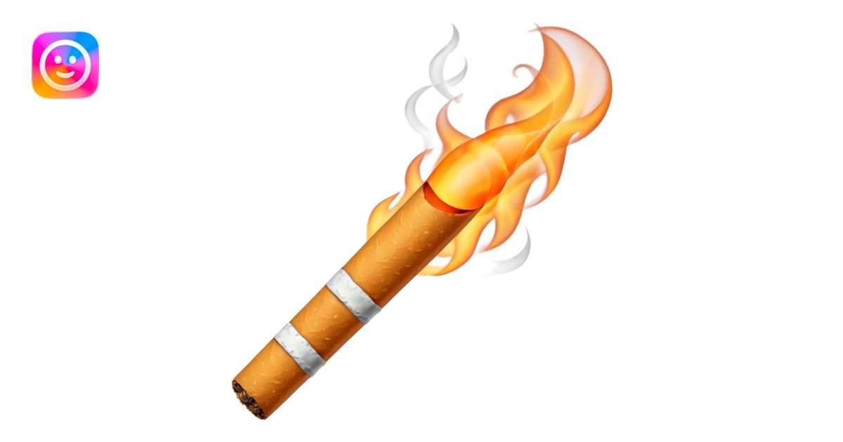 Cigarette burning emoji | AI Emoji Generator