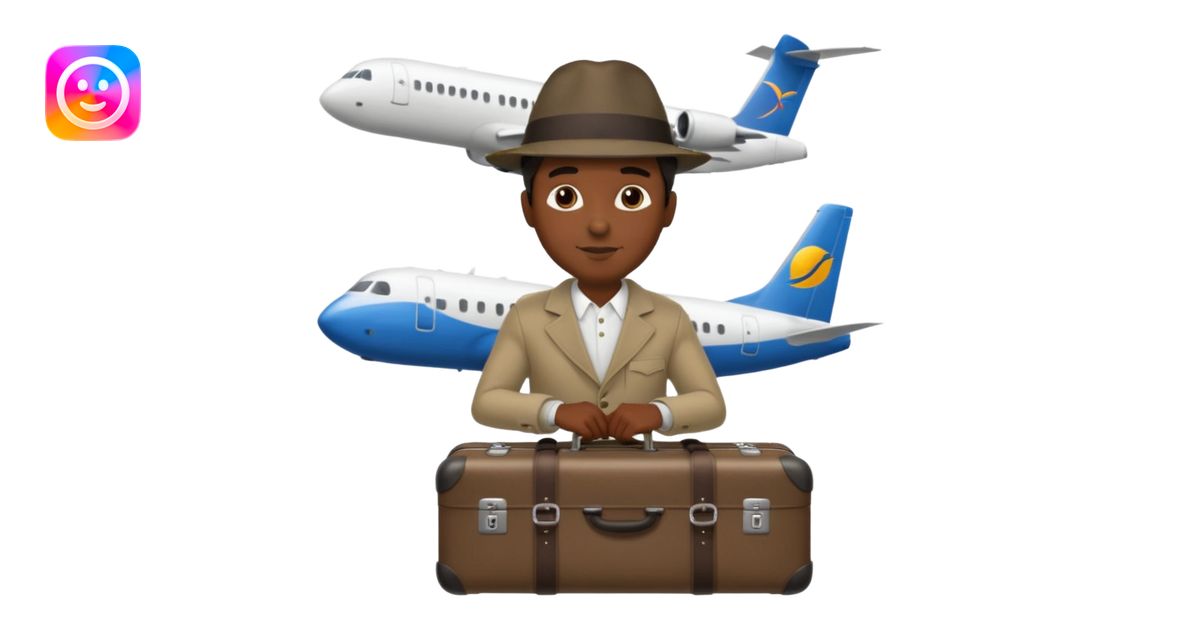Visage homme créole réunionnais avec chapeau arrive avion emoji | AI ...