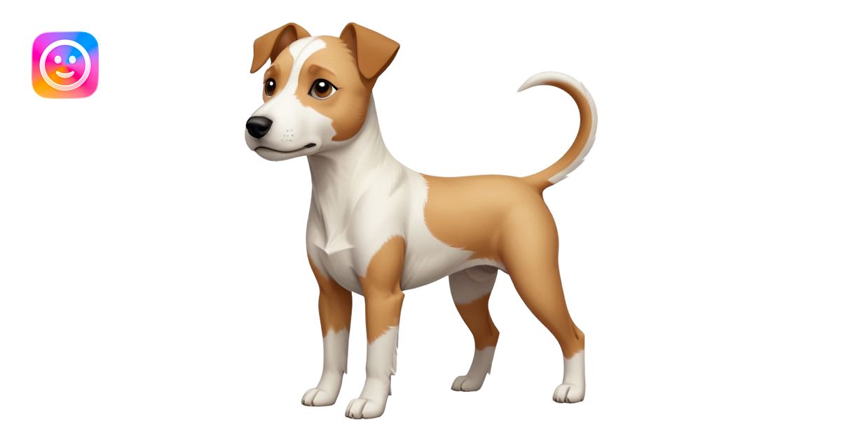 a full body facing front on of a buff white parson russell terrier ...