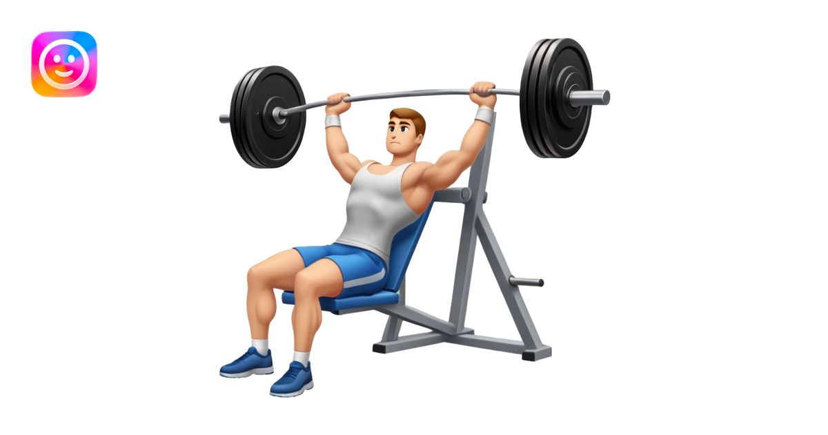 seated bench press motion with adjustable resistance emoji | AI Emoji ...