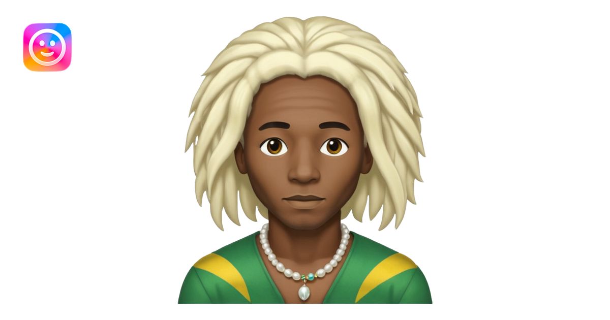 Black Male bob marley inspired hair platinum blonde with pearls makeup ...