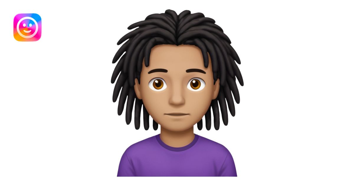 brown teen with black dreads in a middle part with brown eyes and a ...