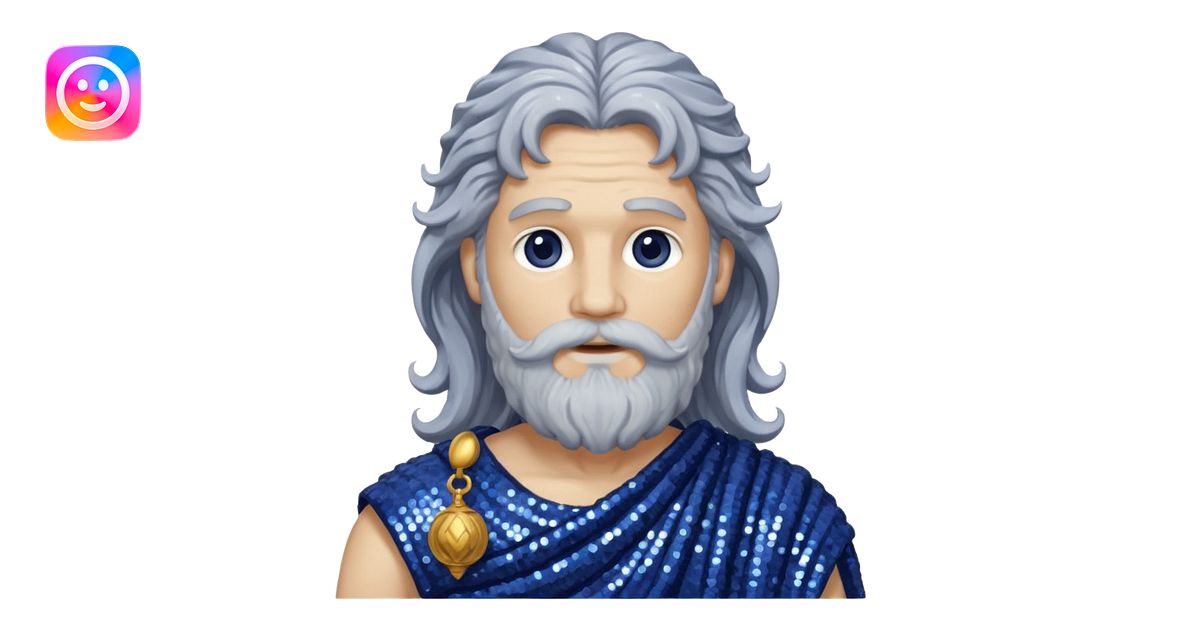 Saturn, God of Time from Roman Deities with long gray wavy hair and ...