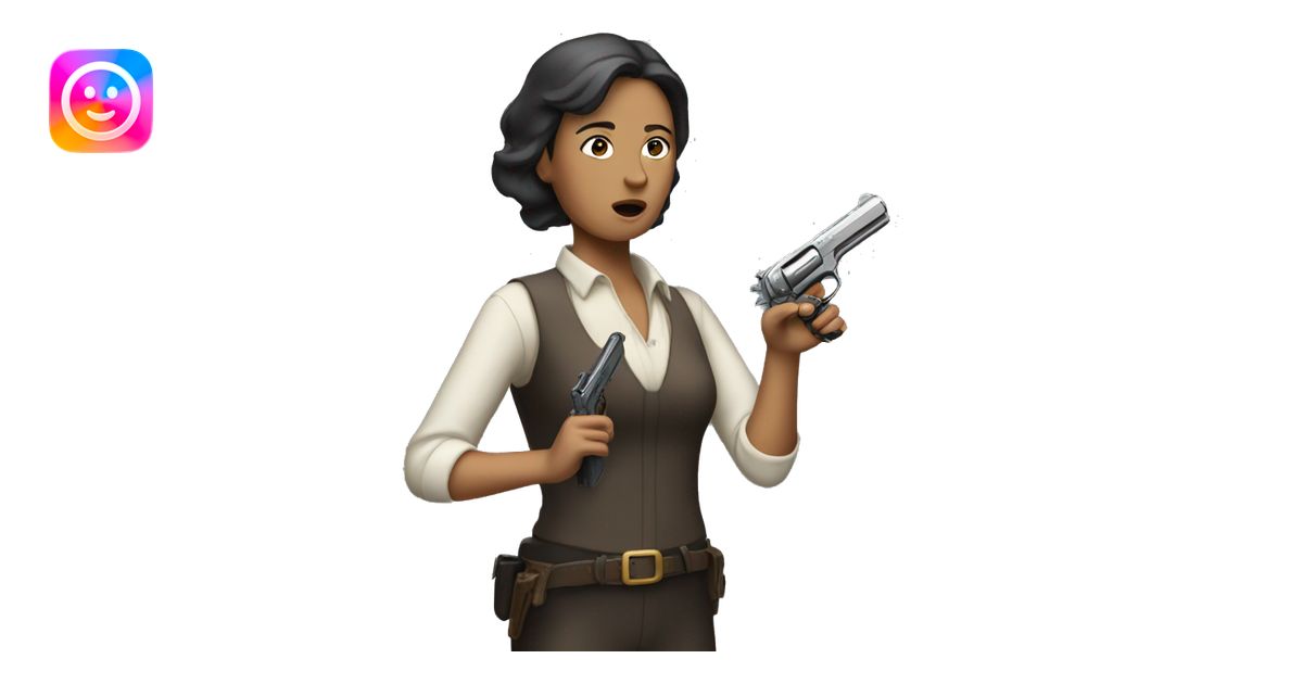 Lady aiming silenced pistol emoji | AI Emoji Generator