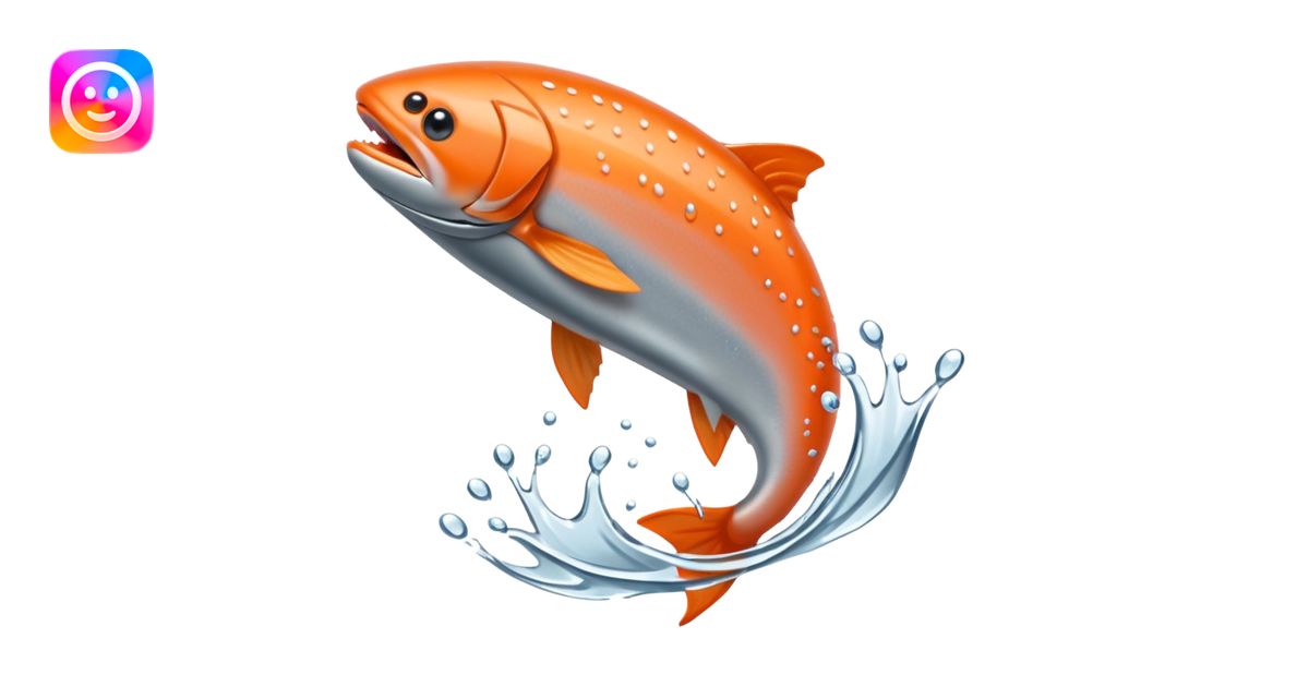 a salmon flopping out of water emoji | AI Emoji Generator