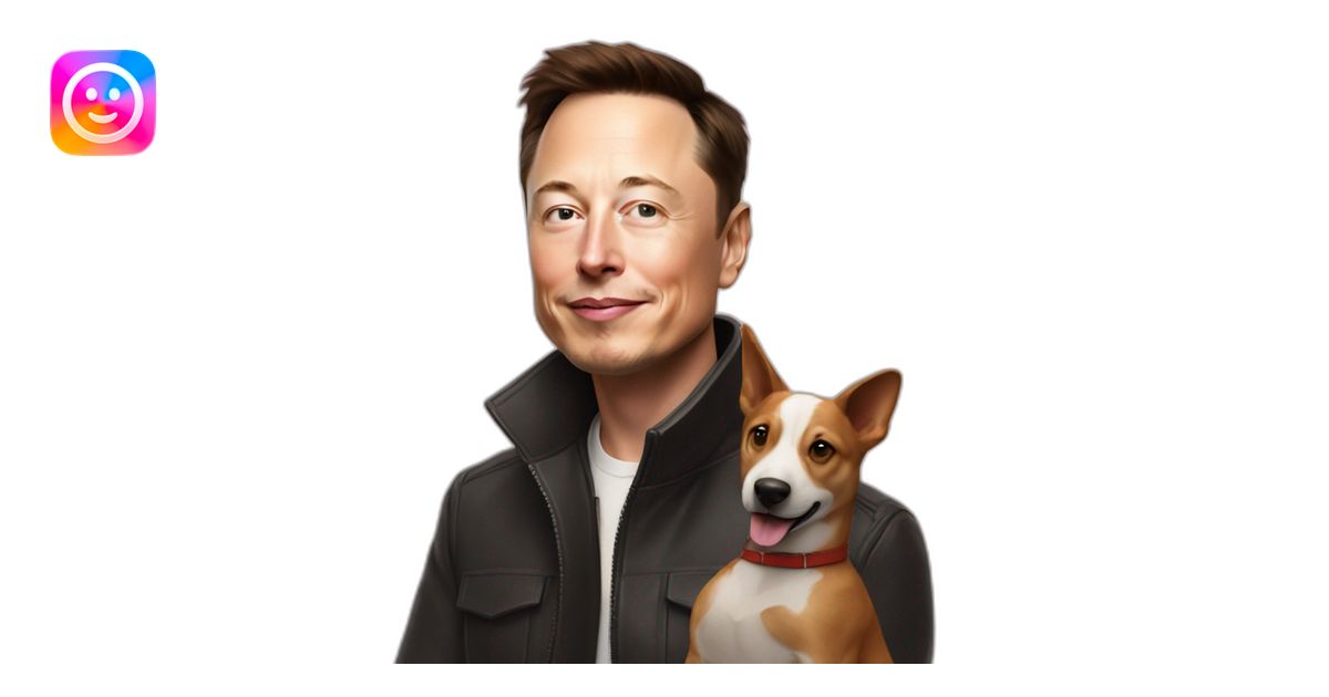 elon musk with a dog emoji | AI Emoji Generator