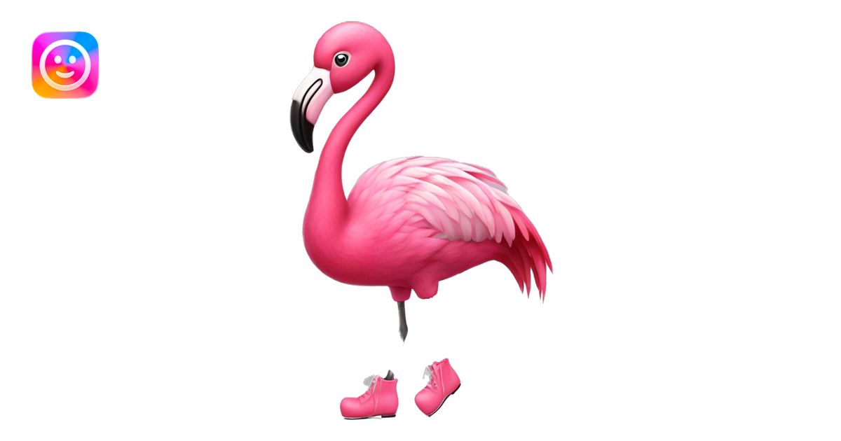 pink flamingo wearing tap dance shoes emoji | AI Emoji Generator