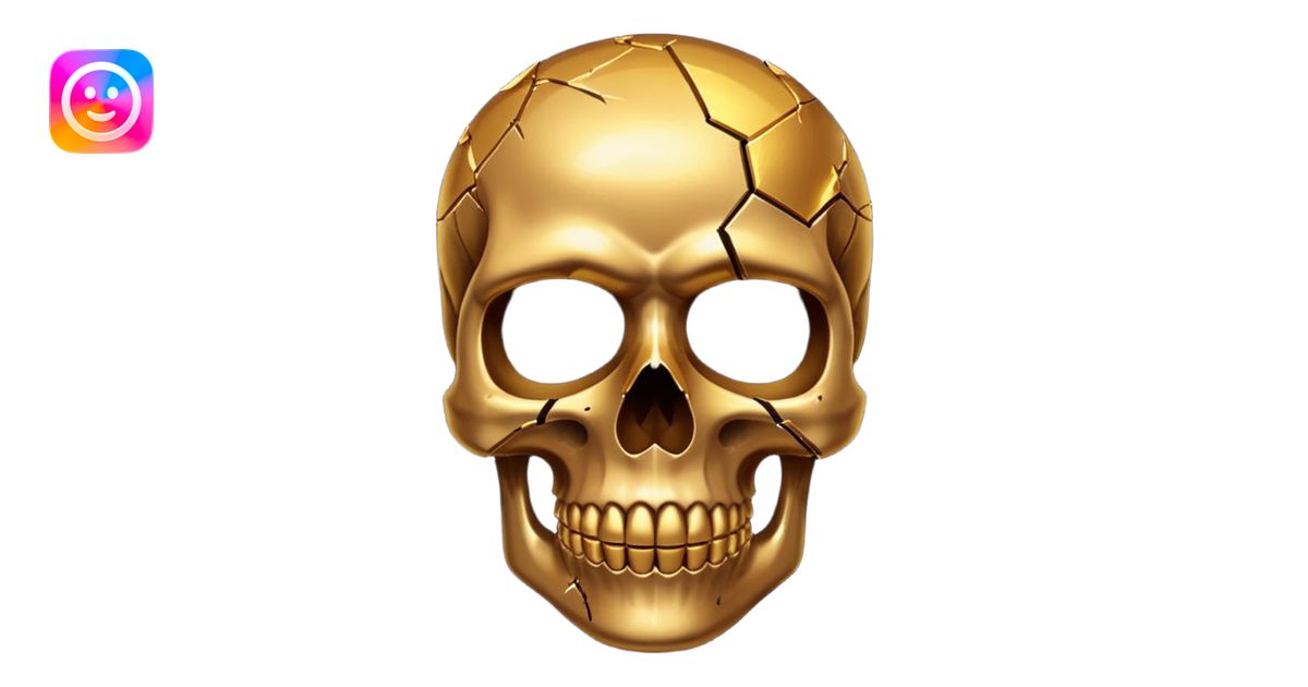 broken gold skull emoji | AI Emoji Generator