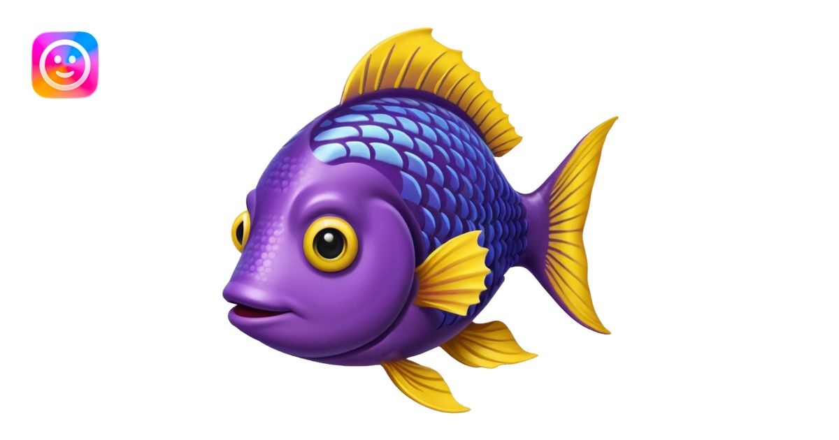 GURGLE FISH FROM FINDING NEMO PURPLE AND YELLOW GRAMMA FISH LONG emoji ...