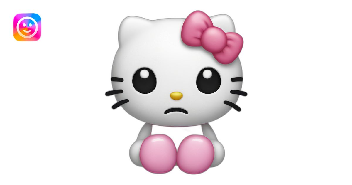 Hello kitty sad tear running down emoji | AI Emoji Generator