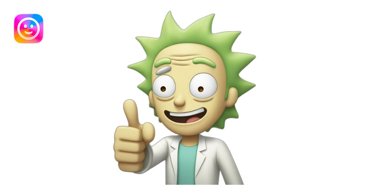 Happy Rick morty thumbs up emoji | AI Emoji Generator